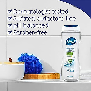Dial Clean + Gentle Body Wash, Aloe Scent, 16 Fl Oz (Pack of 6)