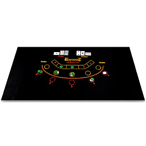 Poker Supplies Baccarat Casino Table Black Felt Layout - 72 x 36 Inches!