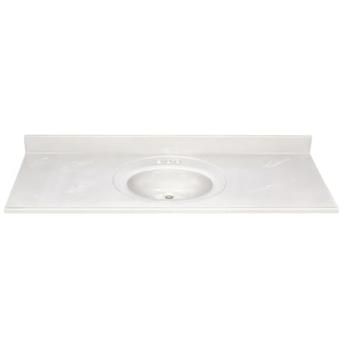 Design House 553354 Single Bowl Cultured Marble Vanity Top, 61 22-Inches, White