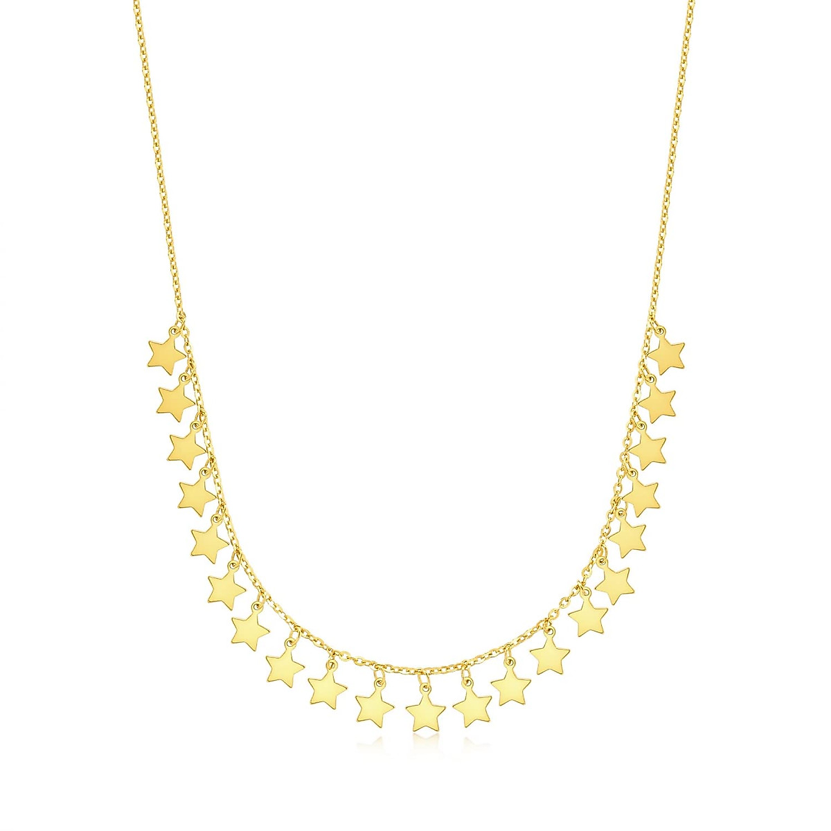CHOW SANG SANG 999 24K Solid Gold Price-by-Weight 4.11g Gold Stars Aesthetic Statement Necklace for Women 93742N | 18.5 Inches, (47 CM)