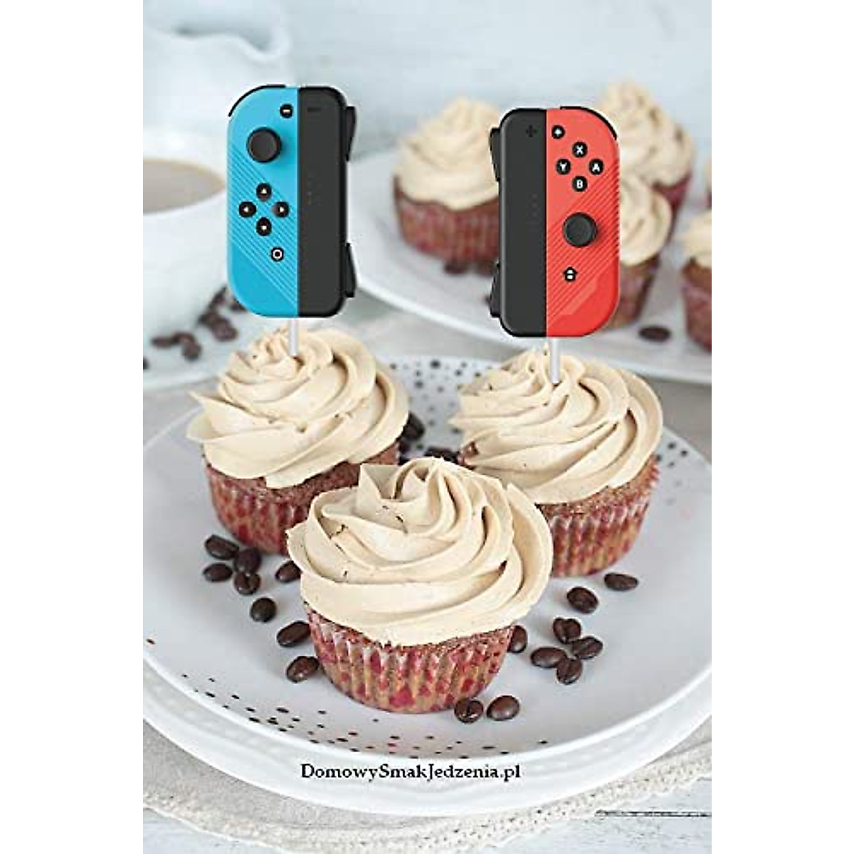 Video Game Cupcake Toppers 24PCS,Switch Game Controller Theme Cupcake Decorations,Birthday Cake Decorations Picks for Boys Gaming Themed Birthday Party
