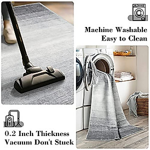 Wonnitar Modern Ombre 5x7 Grey Rugs for Living Room,Washable Large Bedroom Area Rug,Non-Slip Stain Resistant Dining Table Throw Mat,Non-Shedding Abstract Carpet for Entry Basement Dorm