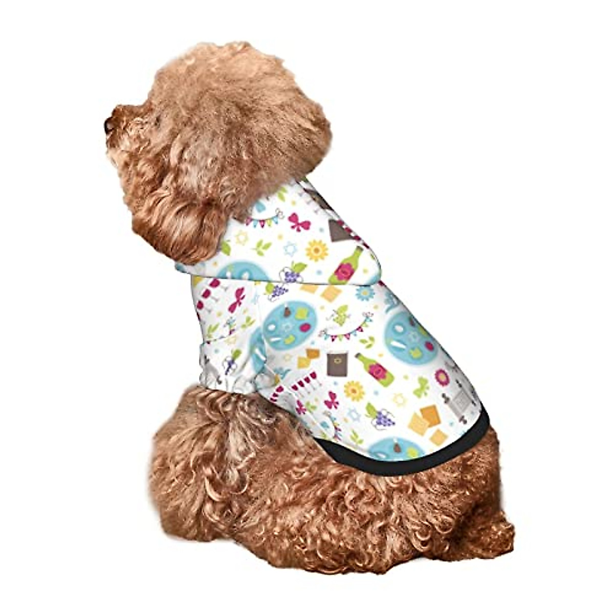 Happy Traditional Jewish Passover Dog Wear Hoodies for Small Pets Costume Cosplay Clothes Puppy Warm Coat XX-Large