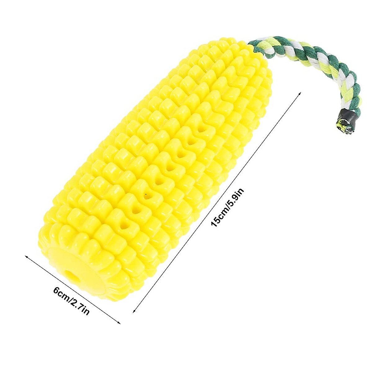 Dog Chew Toys for Aggressive Chewers Dog Corn Toothbrush Stick Teeth Cleaning Squeaky Toy with Chewing Rope for Medium Dogs Tough Dog Dental Teeth Cleaning Chew Toy (Yellow)