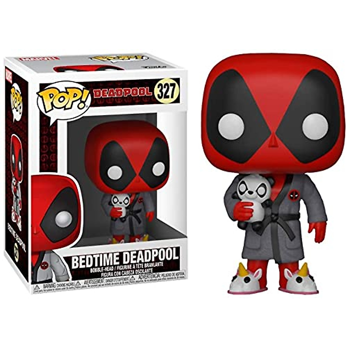 POP Marvel: Deadpool Parody - Bedtime Deadpool in Robe Funko Vinyl Figure (Bundled with Compatible Box Protector Case), Multicolor, 3.75 inches