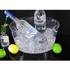 Cedilis 2 Pack 6 Liter Acrylic Ice Bucket, Clear Champagne Bucket Chille, Oval Wine Bucket, Drink Cooler Bucket, Beverage Storage Tub for Champagne, Beer Bottles, Drinks, Bar and Parties