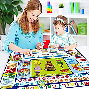 My Daily Calendar Felt Board for Kids Preschool Classroom Calendar 3.5Ft Circle Time Learning Center All About Today Activities Bear Dress Emotion Weather Season Days of the Week for Toddlers Learning