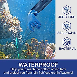 2 Pairs Long Gloves Extra-long 27.5 Inch Rubber Gloves Waterproof PVC Reusable Long Gloves Long Cuff Gloves Heavy Duty Anti-skid Acid-alkali and Oil for Household Fishery Agriculture Animal Husbandry