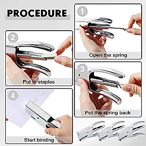 Heavy Duty Plier Stapler Heavy Duty Office Stapler Handheld Plier Stapler 50 Sheet Capacity Desk Staplers Metal Handheld Staplers for School Office (Silver, 3 Pieces)