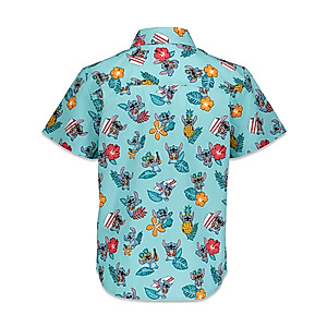 Disney Lilo & Stitch Big Boys Hawaiian Button Down Dress Shirt 10-12