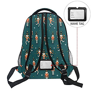 JHKKU Backpack for Girls Boys Christmas Nutcracker Student Shoulders Bag Lightweight School bags, Travel Laptop Bag S