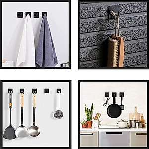 SUNFCON Cutting Board Holder Rack Pot Pan Lids Holder 2 Adhesive 304 Stainless Steel Hanging Hooks Chopping Board Organizer Thin Bakeware Tray Dry Display Stand Kitchen Countertop Cabinet Office Black