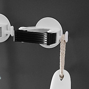 Pilarmuture 4Pcs Broom and Mop Holder,Wall Mounted Garden Tool Rack Organizer,Anti Slip Broom Hanger,Self Adhesive Mop Holder Wall Mount for Laundry Room Kitchen Closet Garage Decor