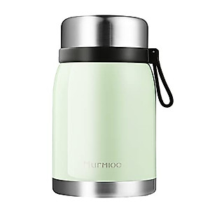 Murmioo Soup Thermos for Hot Food,Insulated Food Jar,Stainless Steel Vacuum Hot Food Lunch Containers,Hot & Cold Lunch Containers For Adults for Office,Outdoor (24oz/700ml) green