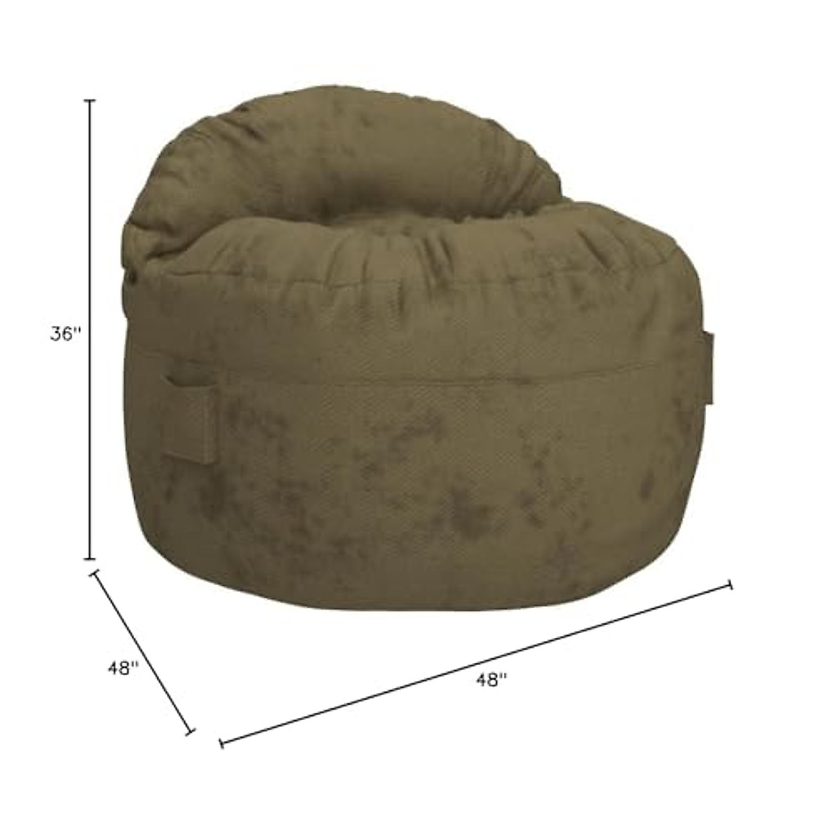 CordaRoy's Chenille Nest Gaming Bean Bag Chair with Controller Pockets and Handle, Convertible Foam-Filled Chair/Queen-Size Lounger, Moss