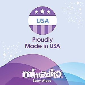 Baby Wipes by MIMADITO – Made with Natural Extracts, Purified Water. Light Scent and Soft Cloth. Keep Your Baby Sensitive Skin Fresh and Clean. A Must Have in Your Diaper Bag. Dispenser Pack 72ct.