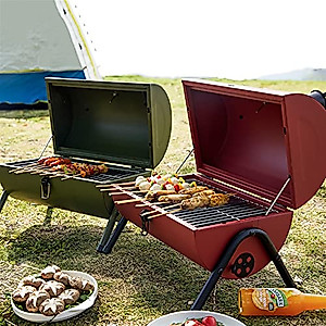 TAMYID Charcoal Grills, BBQ Portable Outdoor Barbecue Home Kitchen BBQ Accessories Barbecue Grill Outdoor Travel Barbecue Tools Outdoor Barbecue (Color : Green)