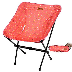 G2 GO2GETHER Star-Moon Printing Lightweight Camping Folding Chair for Adult, 600D Oxford Fabric, Durable Aluminum Alloy Frame, Easy to Storage and Carry, Suit for Camping, Hiking, Go to Beach (Pink)