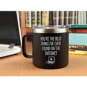 Gifts for Him or Her - 14oz Stainless Steel Mug/ Tumbler - Funny Presents for Birthday, Anniversary, Friends, Boyfriend, Girlfriend, Wife, Husband, Unique Idea, Romantic, 1, One, Valentine's Day