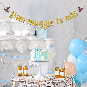 Dalaber from Muggle to Mrs Banner, Wizard Bridal Shower Decoration Wizard Wedding Engagement Bachelorette Party Supplies,Gold Glitter