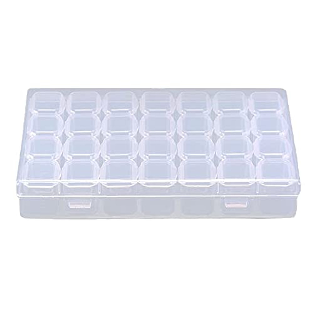 Diamond Painting Storage Containers, Qtopun 28 Grids Portable Bead Storage Container Plastic Organizer Box Craft Case for Fishing Tackles, Beads, Seeds, Art Crafts, Nail Diamond