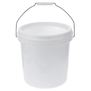 LIFKOME White Plastic Pails, 1.5 Gallon Paint Bucket with Handle and Lids, Food Storage Buckets Water Bucket Paint Pail Heavy Duty Buckets Industrial Pail for Storage