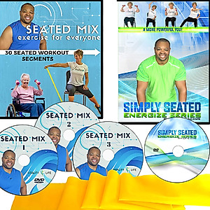 Easy to Follow Chair Exercise for Seniors- 4 DVDs + 30 Seated Senior Exercise Segments + Resistance Band. With 100s of workout combinations, This is The Last Senior Fitness DVD You Will Need to Buy!