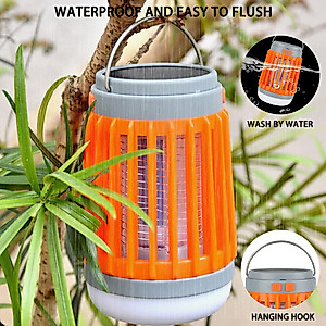 2PCS Solar Bug Zapper Light Bulb 3 in 1 Mosquitoes Killer USB Rechargeable Camping Light Flashlight,IPX6 Waterproof Portable Light Bulb Zapper Outdoor for Travel Hiking,Doorway,Corridor,Balcony (4)