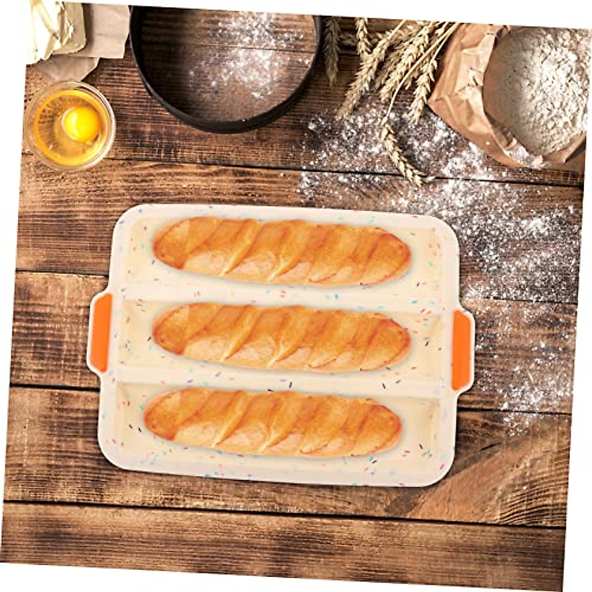 SOLUSTRE 3pcs Bread Mold Silicone Baking Mold Panetones Italianos French Bread Loaf Baking Bakery Tray Perforated Pan Kitchen Baking Gadgets Baking Bread Mold Silicone Bread Baking Mold