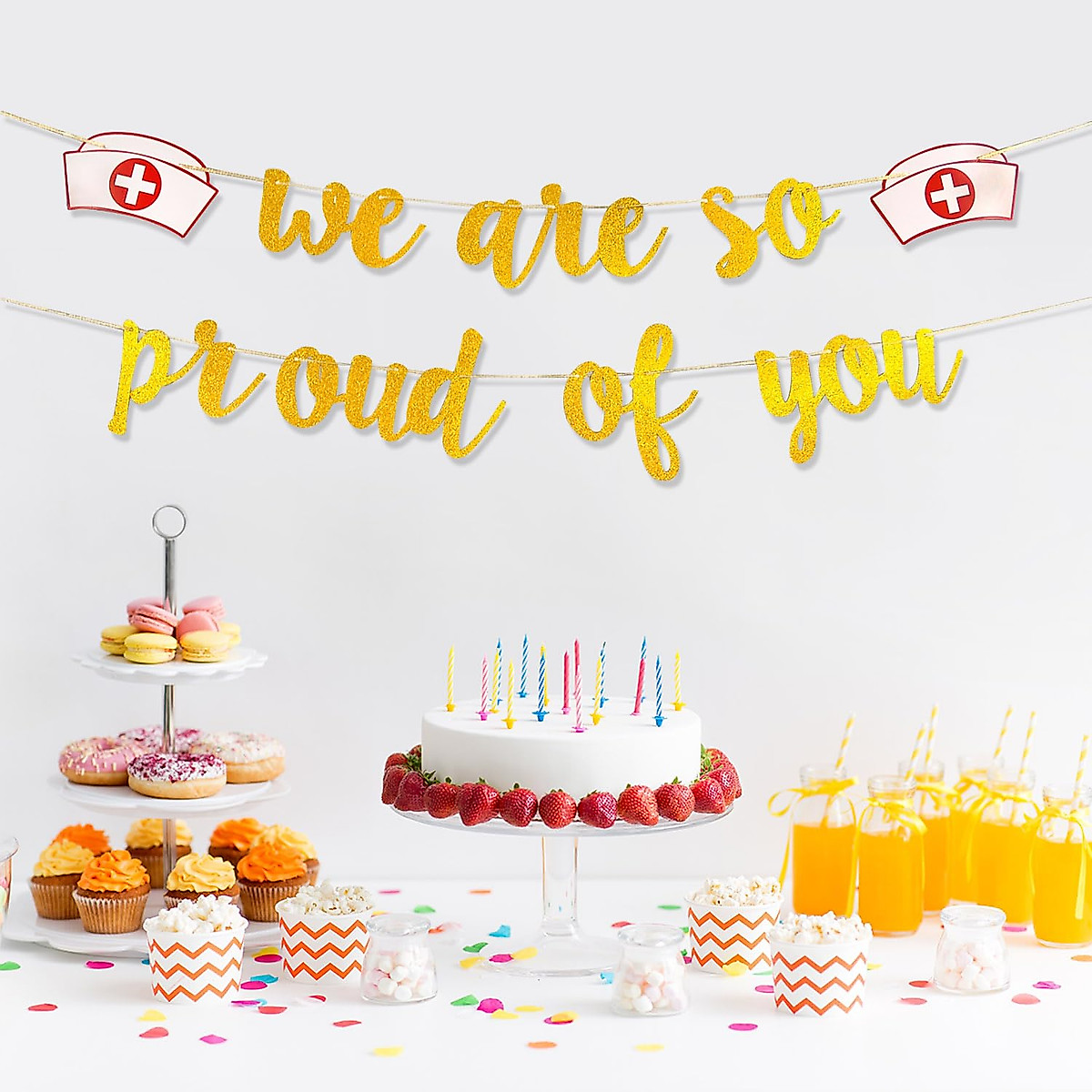 We Are So Pround Of You Nurse Graduation Banner - Medical Staff Doctor Nurse retirement party Birthday Party Graduation Party Decoration Accessory