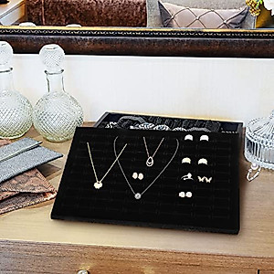 Zerodeko Jewelry Display Trays Black Jewelry Foam Insert 6pcs Ring Earring Display Pad Tray Slots Sponge Pad for Jewelry Boxes Trays Display Showcase Storage Selling Jewelry