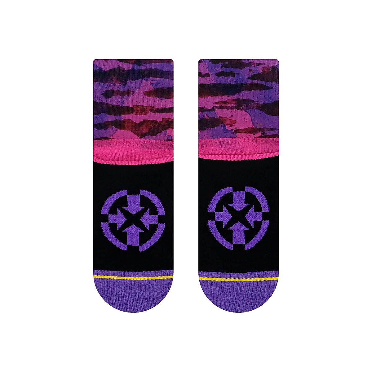 MERGE4 Purple Water Color Quarter Crew Socks for Men and Women