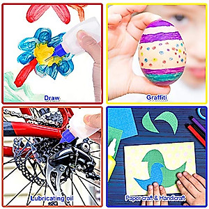 12pcs Precision Tip Applicator Bottles, YGDZ 30ml Needle Tip Squeeze Glue Bottles for Paint Quilling Craft, 6 Colors Precision Bottles with 5 Mini Funnels