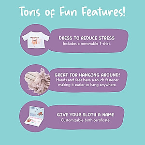 infloatables Stuffed Sloth - Giant 22 Inch Large Plush Sloth Toy - Giant Sloth Stuffed Animal Large Toy - Cute Birthday Sloth Gifts for Girls & Boys