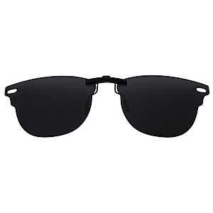 COODY Polarized CLIP-ON Sunglasses for Ray-Ban RB5154 49x21 51x21 Size Multicolor Option (Black, 51x21)