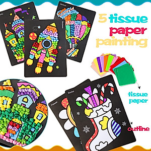 BainGesk Arts and Crafts for Kids Ages 3, 4, 5, 6, 7, 8 Years Old, 20 Projects Art Activities Toddler Craft Box, Organized Art Supplies for Boys & Girls, Fun Paper Craft Kit for Preschool