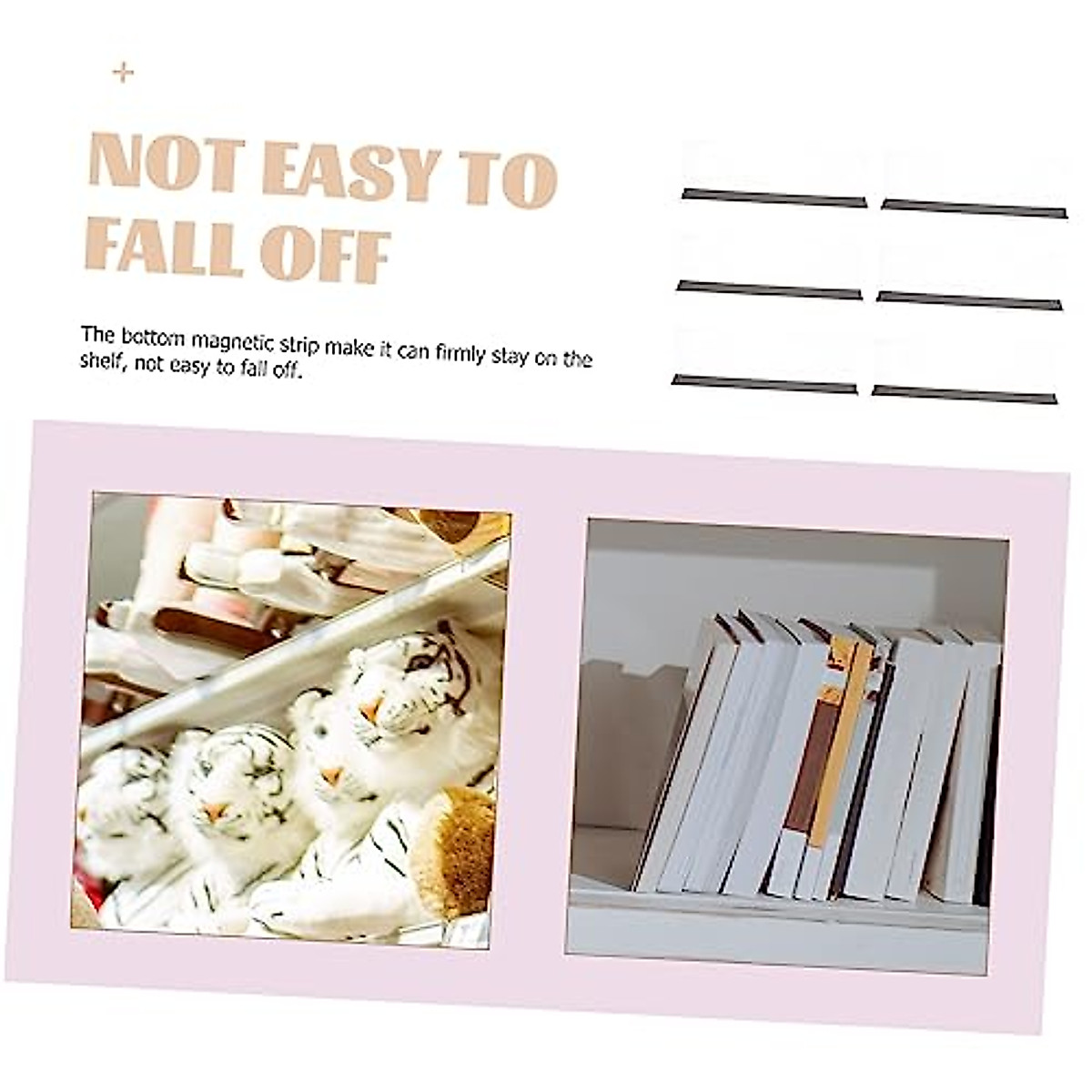 Garneck 6pcs Magnetic Shelf Baffle Closet Shelf Dividers Magnetic Shelf Dividers Clothes Drawer Dividers Shelf Supplies Clear Shelf Magnetic Dividers Rubber Magnetic Strip Transparent