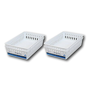 Plastic Rectangular Storage Trays Baskets Organization Bundle - Set of 4