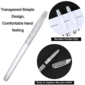 50 Pieces Empty Pen Shell Ballpoint Pen Cover Gel Pen Shell for Office School Stationery Supplies, Fit for 13 cm Refills, Transparent Color (Transparent Color)