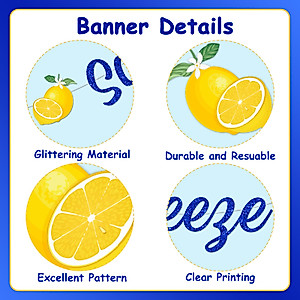Lemon and Blue Bridal Shower Decorations She Found Her Main Squeeze Banner Lemon and Diamond Ring Garland for Lemonade Bridal Shower Bachelorette Wedding Engagement Party Supplies