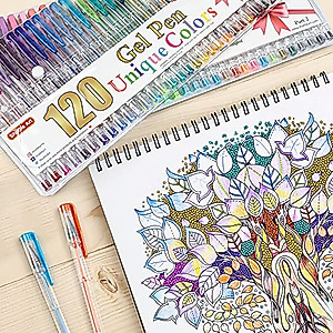 Shuttle Art 240 Pack Gel Pens, 2 Sets of 120 Colors Gel Pens for Adults Coloring Books Drawing Doodling Crafts Scrapbooking Journaling