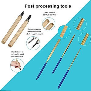 INF3DCOORD 55 Pcs 3D Print Tool Kit Box 2.0 with Cutting Tool, Cleaning Needles, Utility Knife,Screwdriver,Carving Knife,Tweezers,Flat File,Allen Wrench，Shovel,Metal Caliper, Model Tools