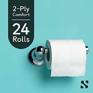 Simply Paper 2-Ply Bath Tissue – Unscented, Septic Safe Toilet Paper Rolls – 24 Pack Soft Toilet Paper Made in USA – 400 Sheets Per Roll, 24 Pack