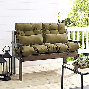 Art Leon Outdoor/Indoor Home Chair Seat Cushions 5 Pieces Seat and Back Cushion Set for Patio Deep Seat, Wicker Loveseat, Settee, Bench, Brown