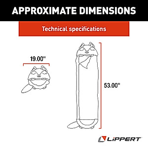 Lippert 2022107840 Thomas Payne Nap Sack Kids Sleeping Bag - Fox, Orange