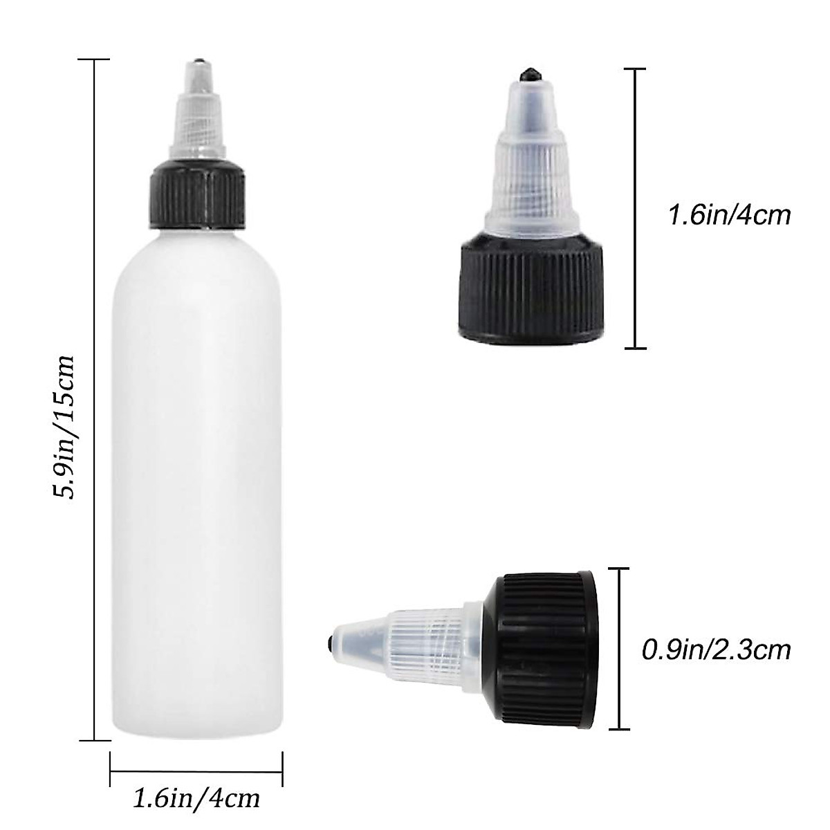 Qyyiguf 20 Pack Empty Squeeze Bottles,4oz Plastic Dispensing Bottles,Boston Round LDPE Bottles for Decorating,Arts and Crafts,Condiments