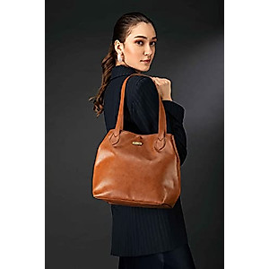 ESTALON Women Structured Shoulder Bag (Tan)