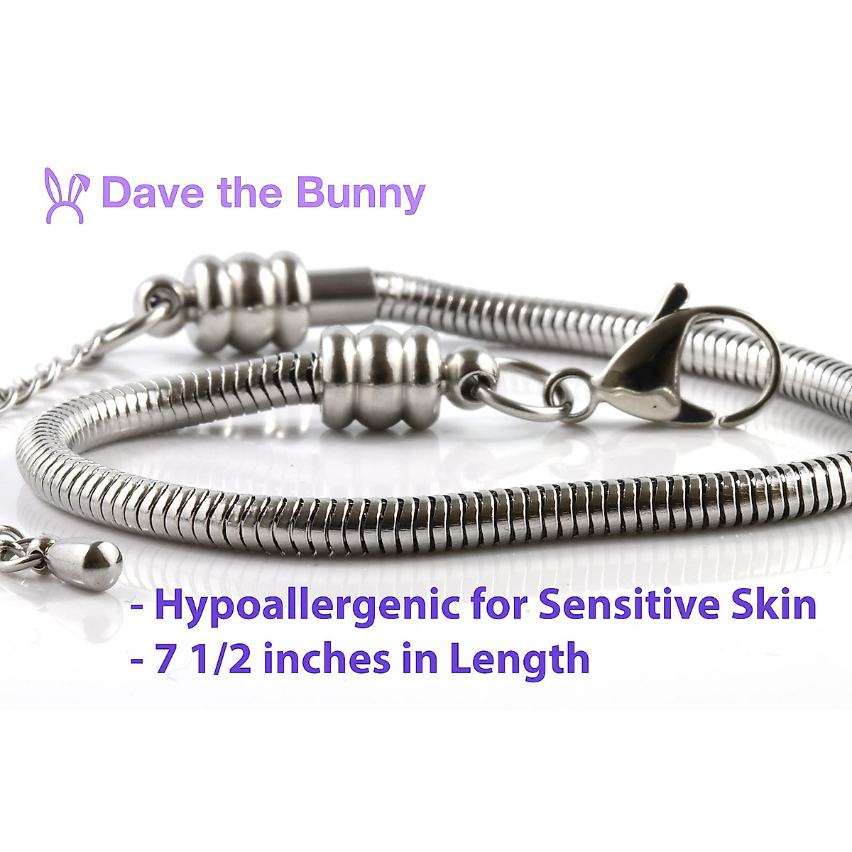 Dave The Bunny Koala Bracelet | Stainless Steel Snake Chain Bracelet
