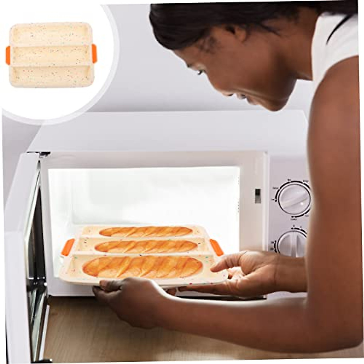 SOLUSTRE 3pcs Bread Mold Silicone Baking Mold Panetones Italianos French Bread Loaf Baking Bakery Tray Perforated Pan Kitchen Baking Gadgets Baking Bread Mold Silicone Bread Baking Mold