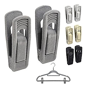 GRETD 20pcs/set Towel Clamp Clothes Clip Beach Coat Drying Racks Non Slip Windproof Trouser Durable Hanger (Color : Black, Size : One size)